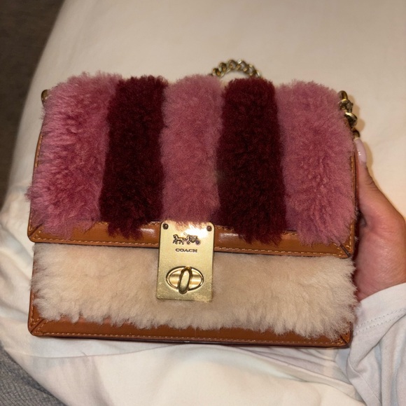 Coach | Bags | Coach Shearling Striped Crossbody Bag | Poshmark
